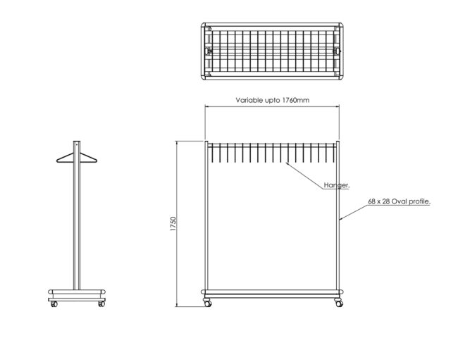 RGW40LR Mobile Coat & Luggage Rack | Cloakroom Solutions
